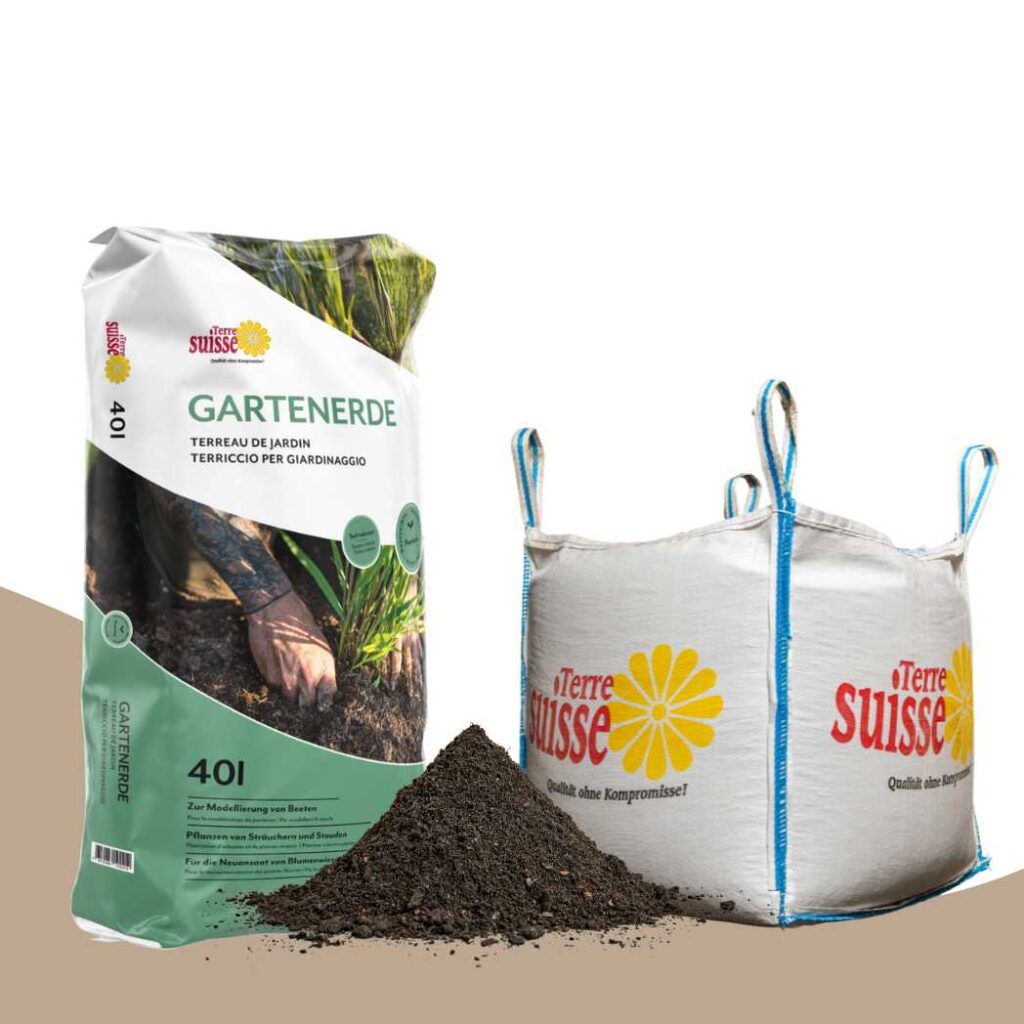 Produkte wie Gartenerde, Substrate, Blumenwiesen und Dünger